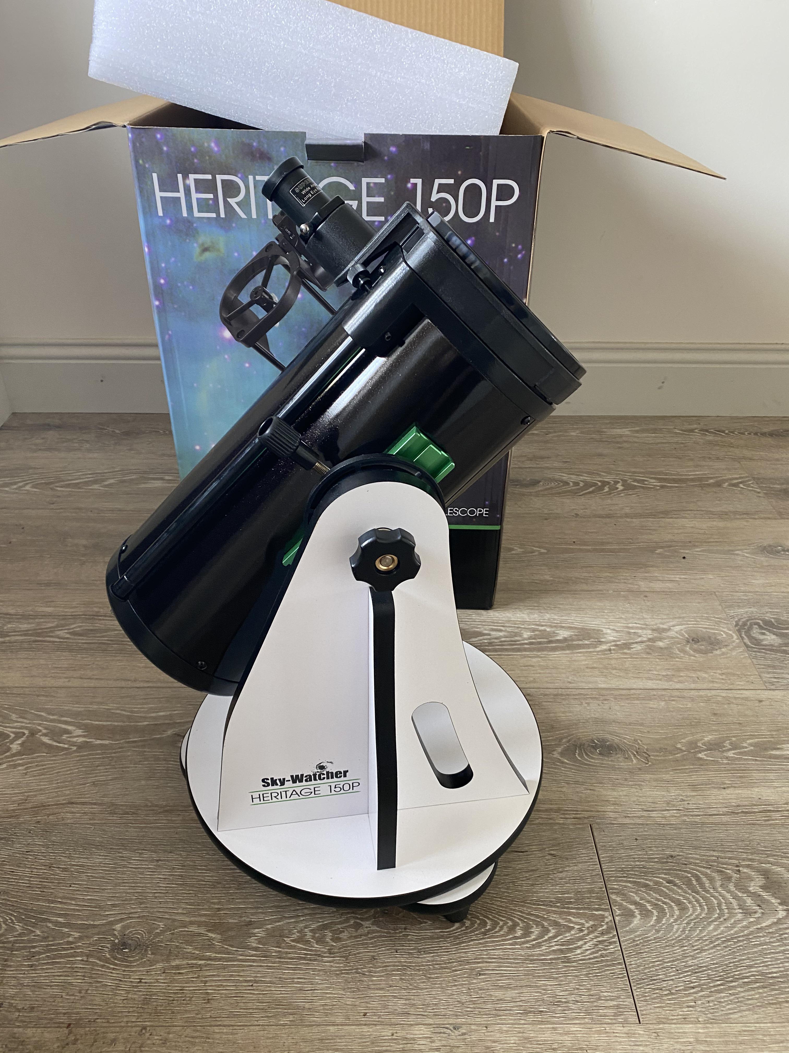 My first scope! Skywatcher heritage 150p finally arrives | Scrolller