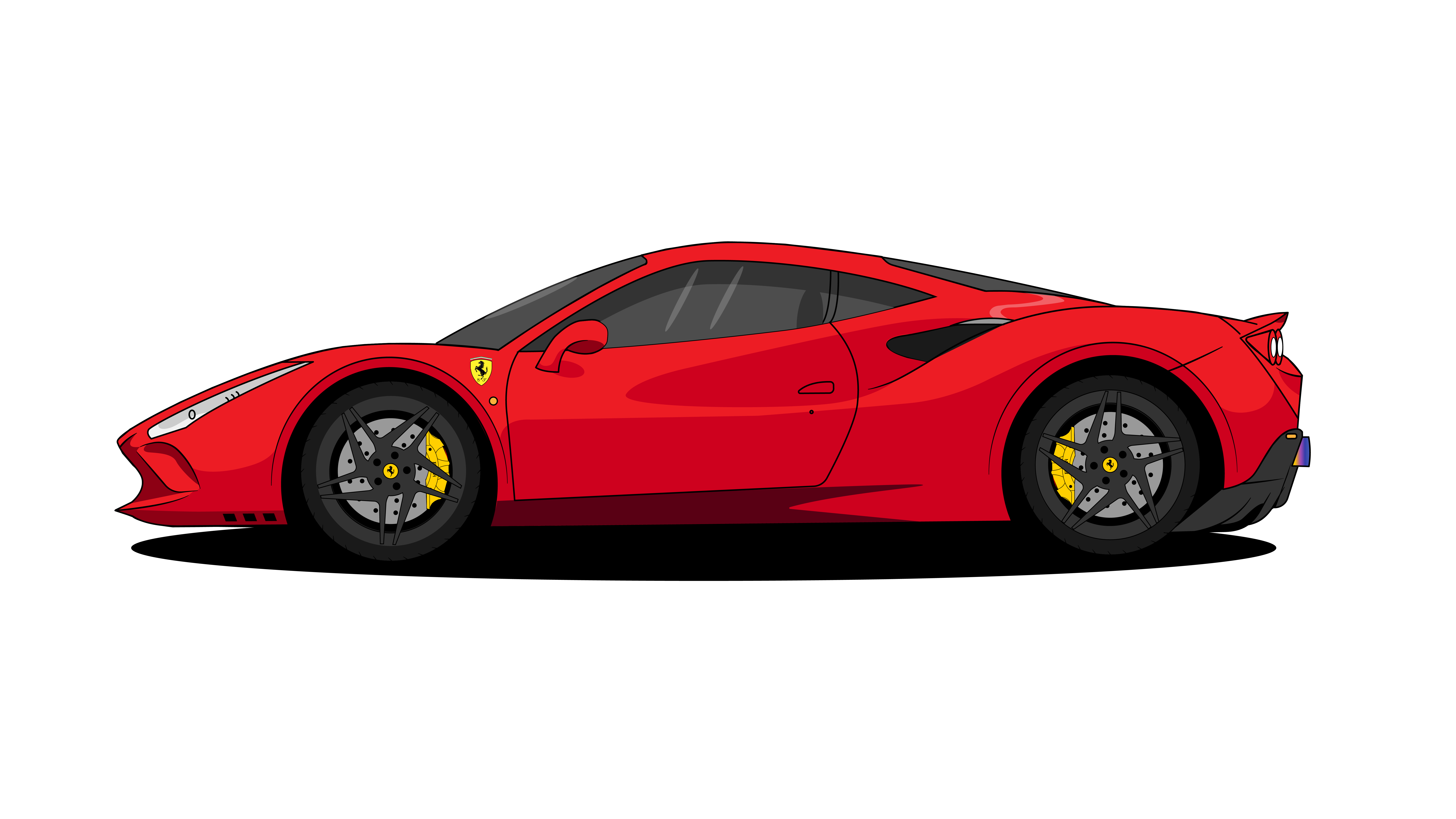 My first vector art :) The Ferrari F8 Tributo | Scrolller
