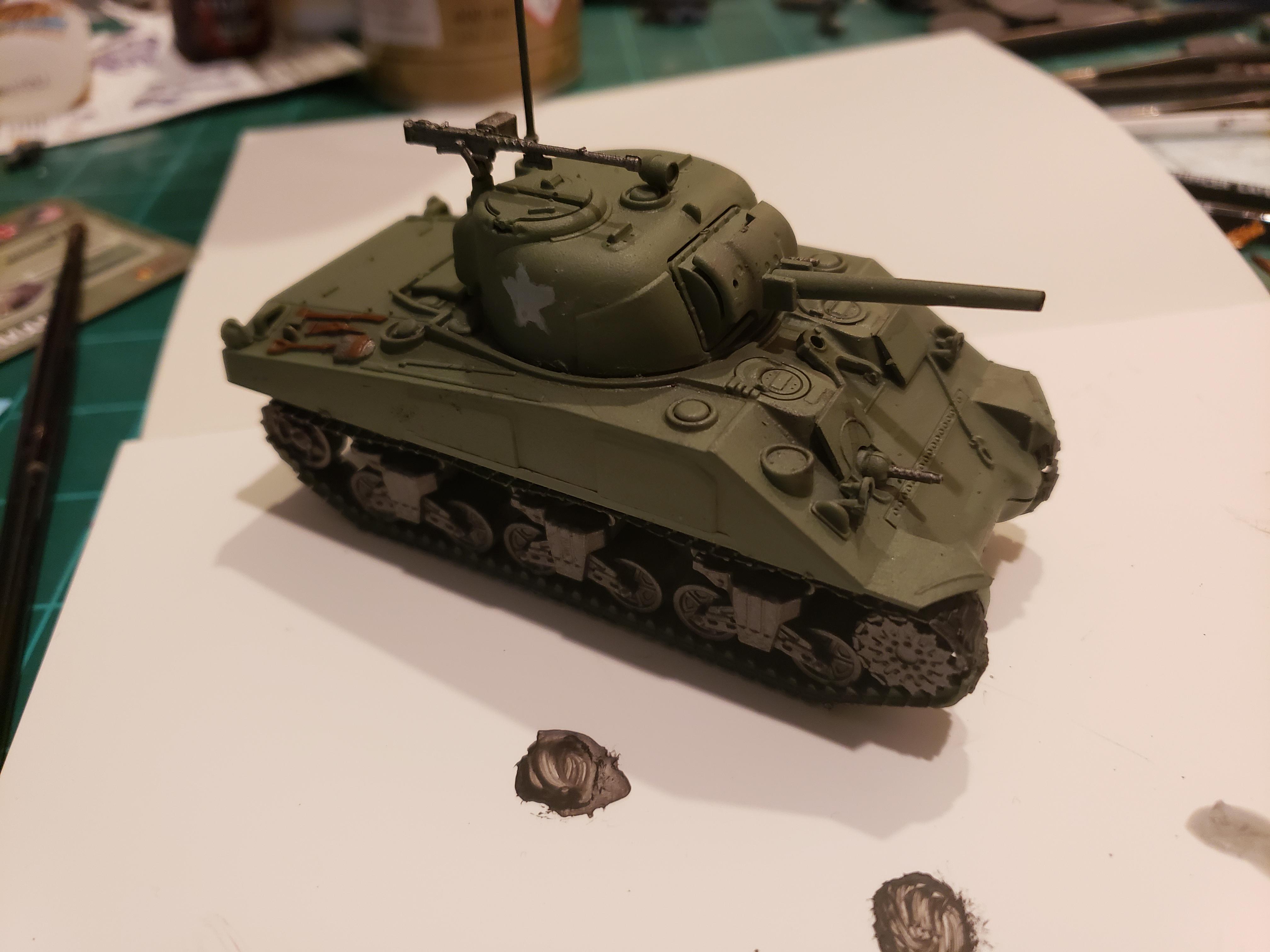 My freshly painted M4 Sherman ready to support my Marines in taking the Pacific. | Scrolller