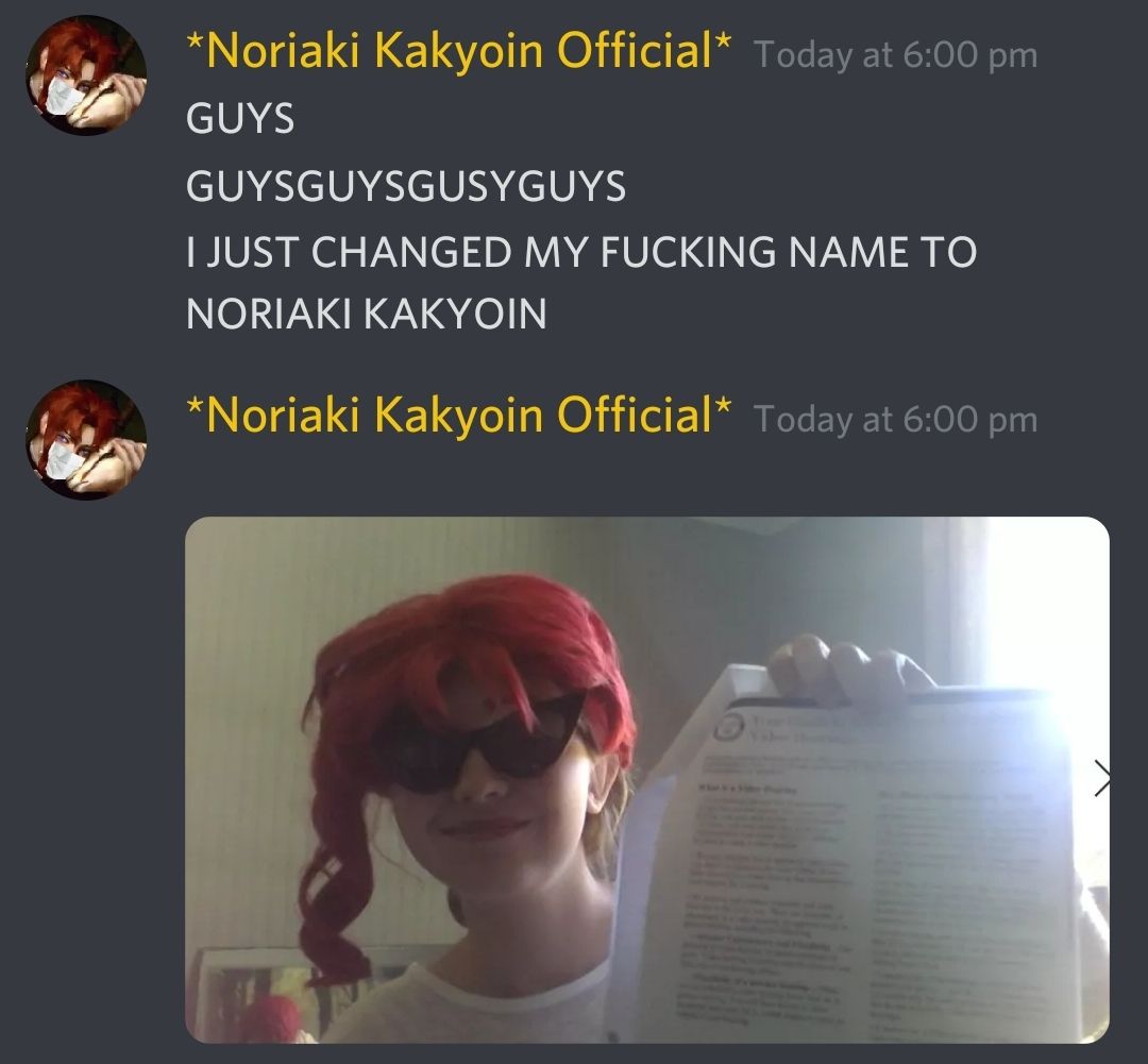 My friend changed his actual name to "Kakyoin"... | Scrolller