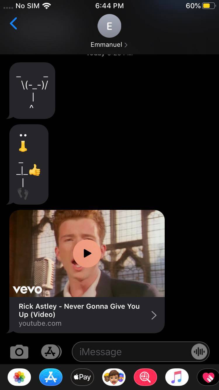 My friend tried to Rickroll me. | Scrolller