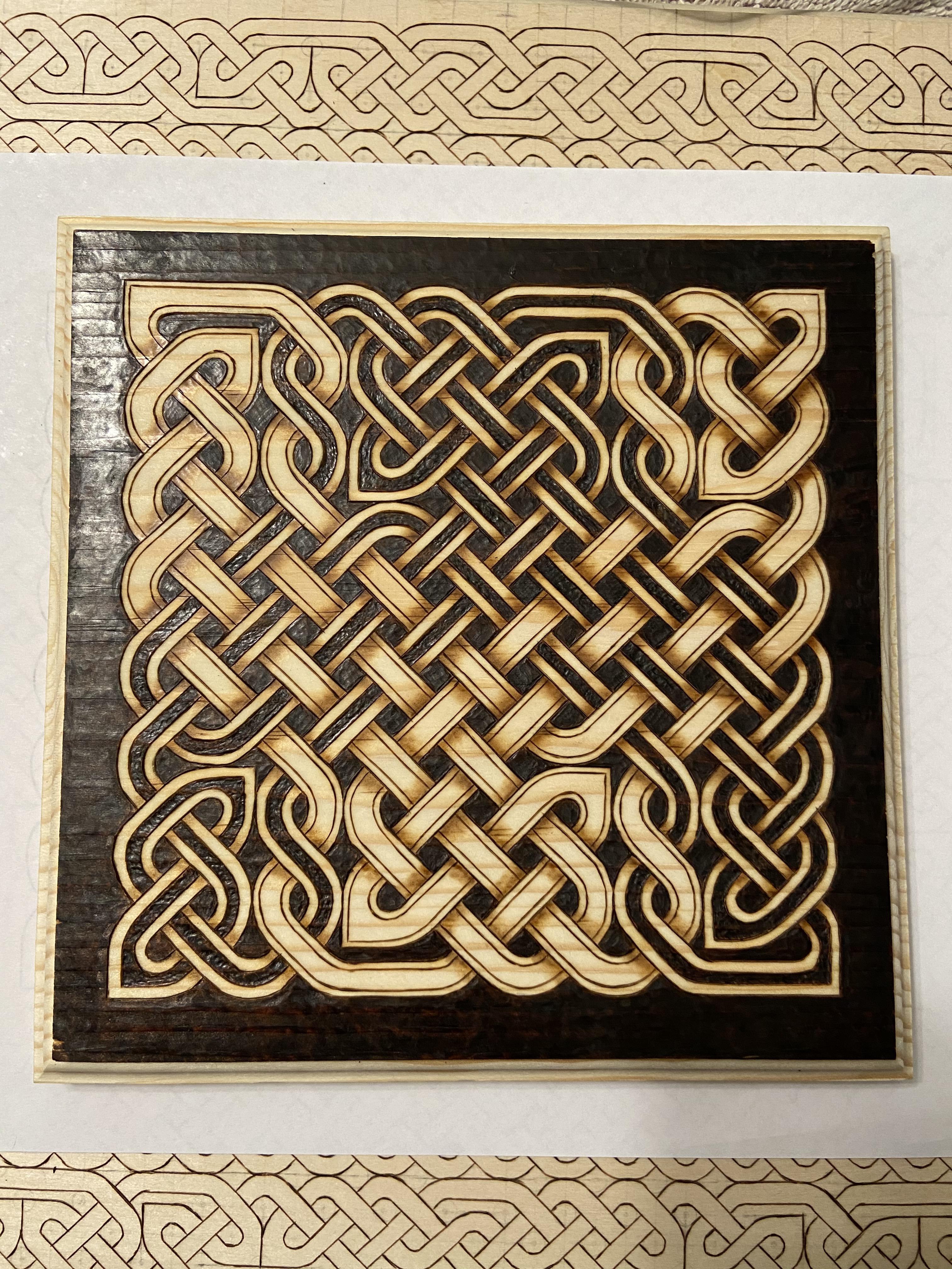 Another Celtic knot design. Same detailing as I did before, different configuration. Also ...