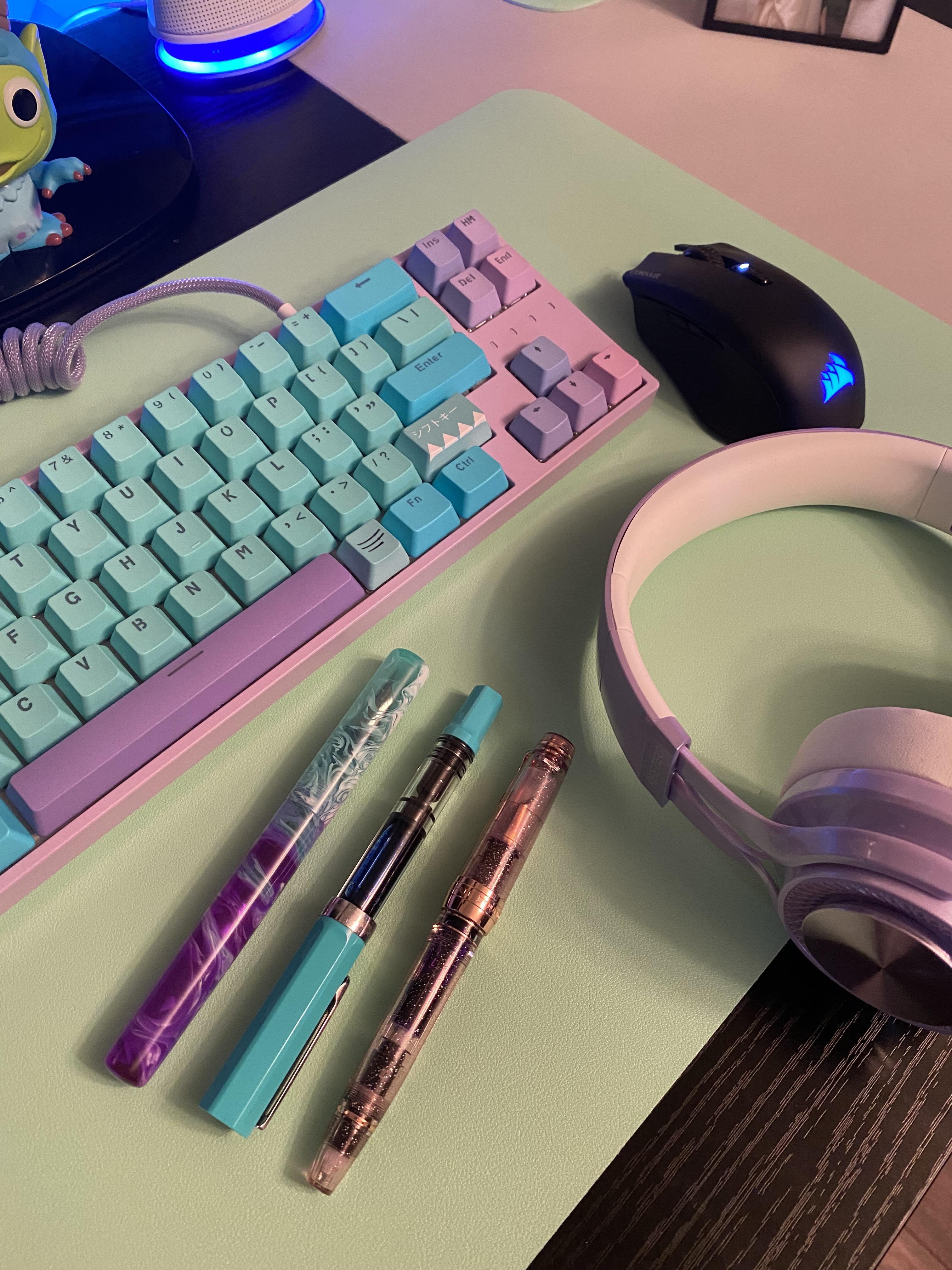 My keyboard. I want a girly set up but I'm not into pink-- I painted it purple! | Scrolller
