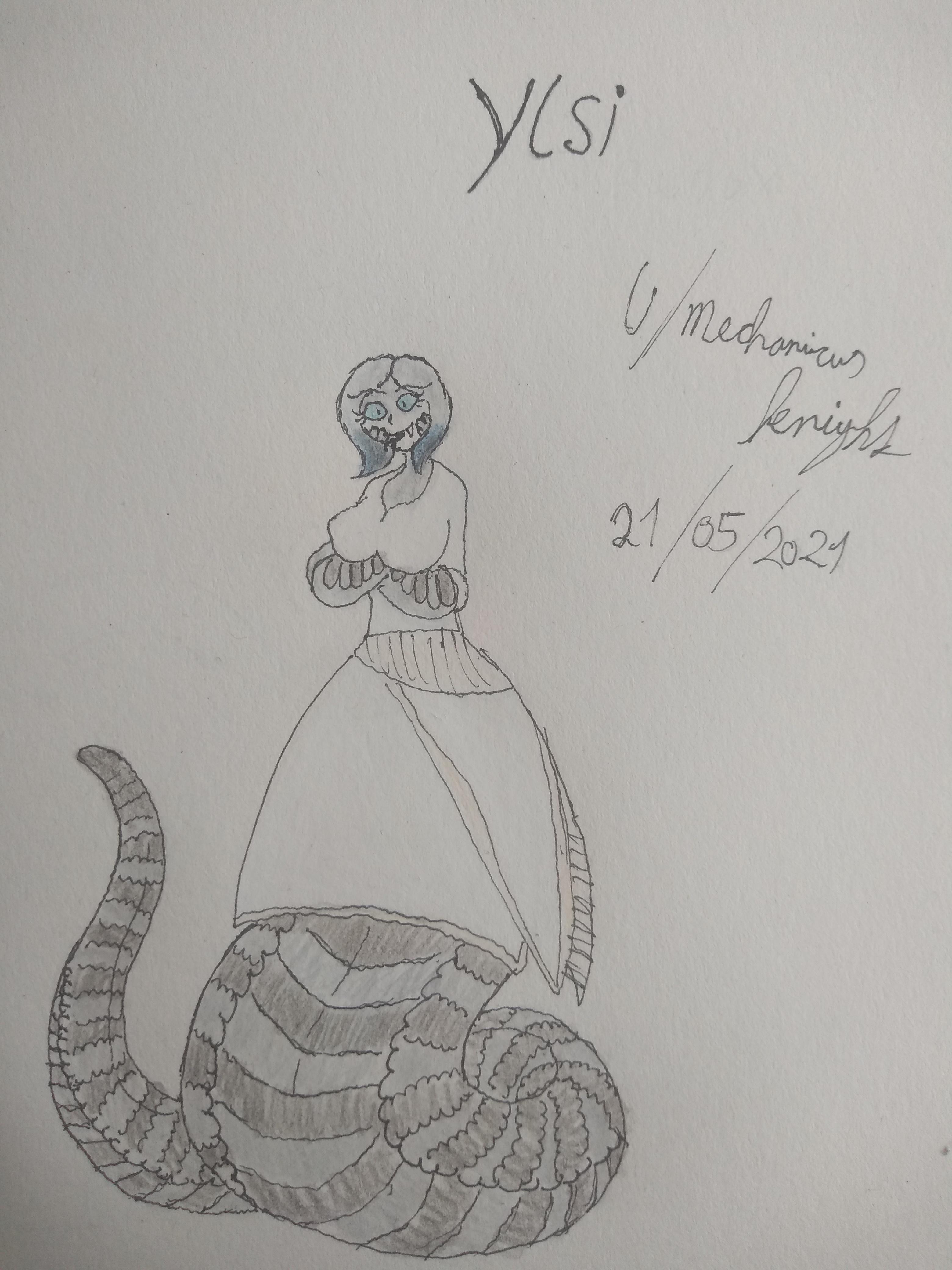 My lamia oc ylsi. A bit shy and lazy but a super thick lady ;) her human body is around 5ft long ...