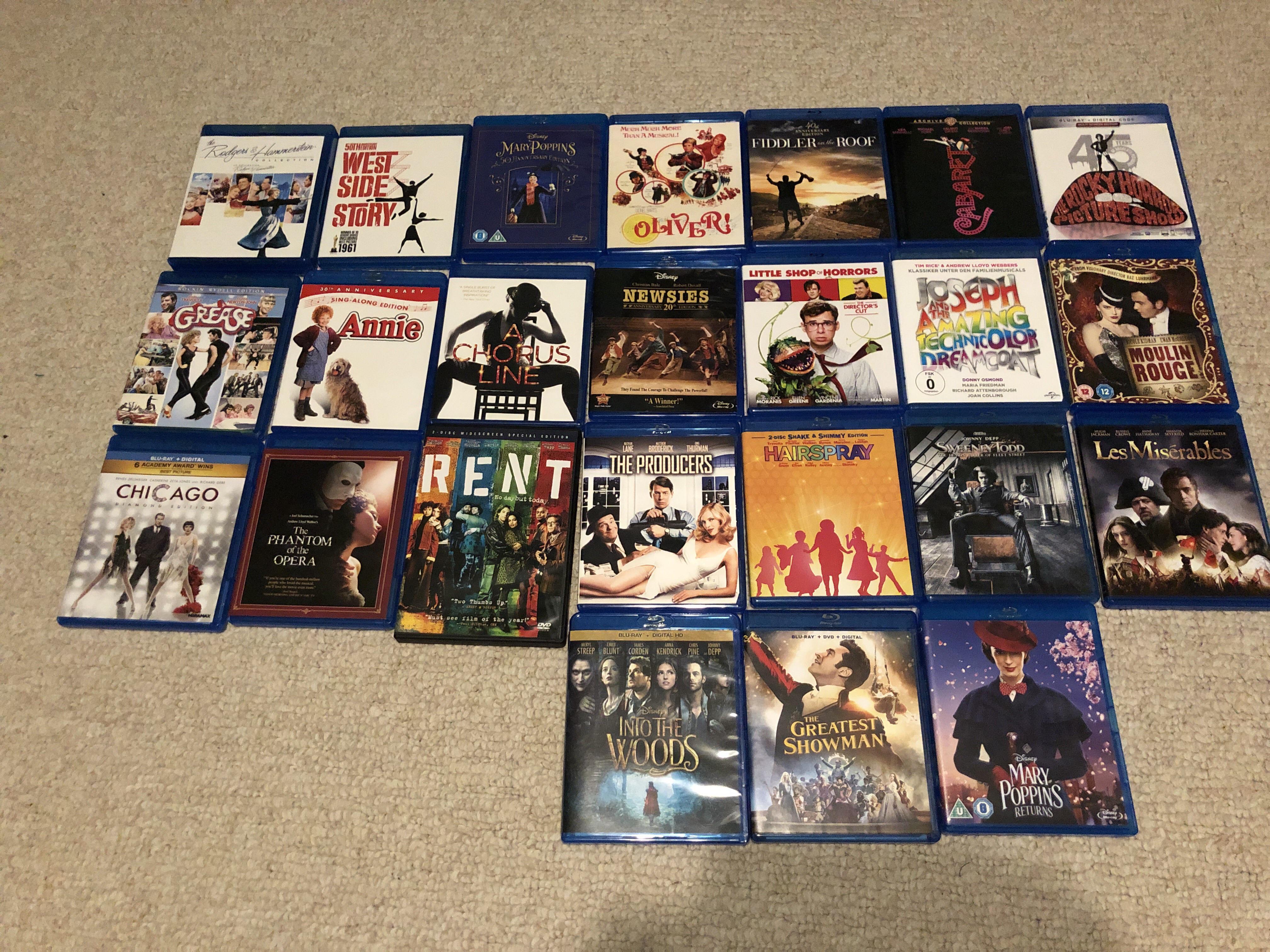 My musical movie collection! Consists of 30 movies so far | Scrolller