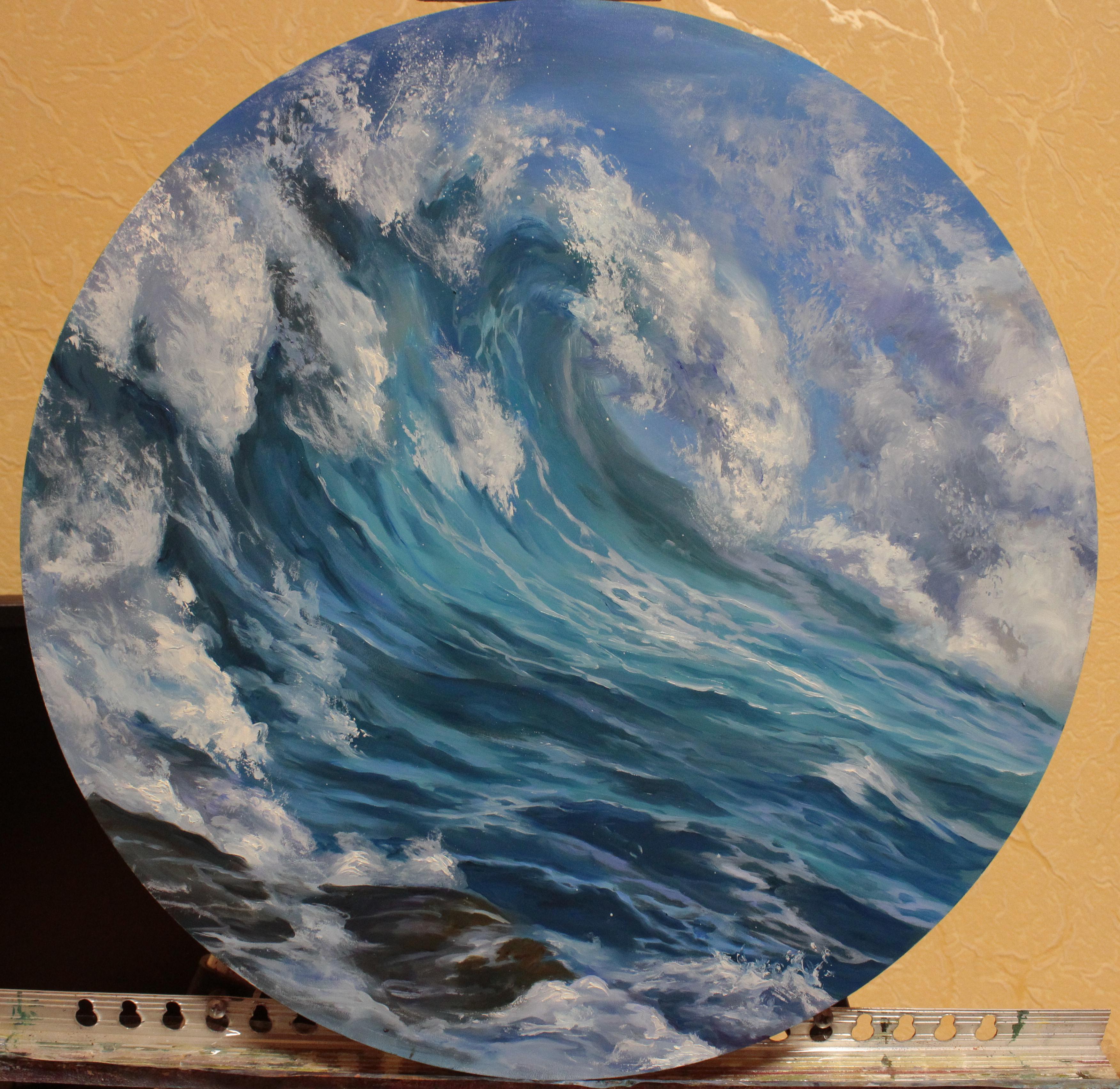 My oil painting Big wave, oil on hardboard. 2021 | Scrolller