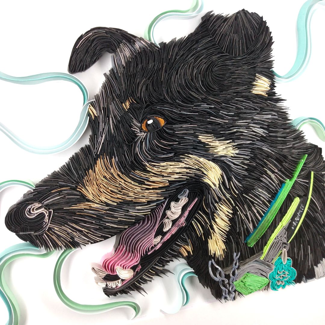 My paper quilling dog 'Amoeba' commission | Scrolller