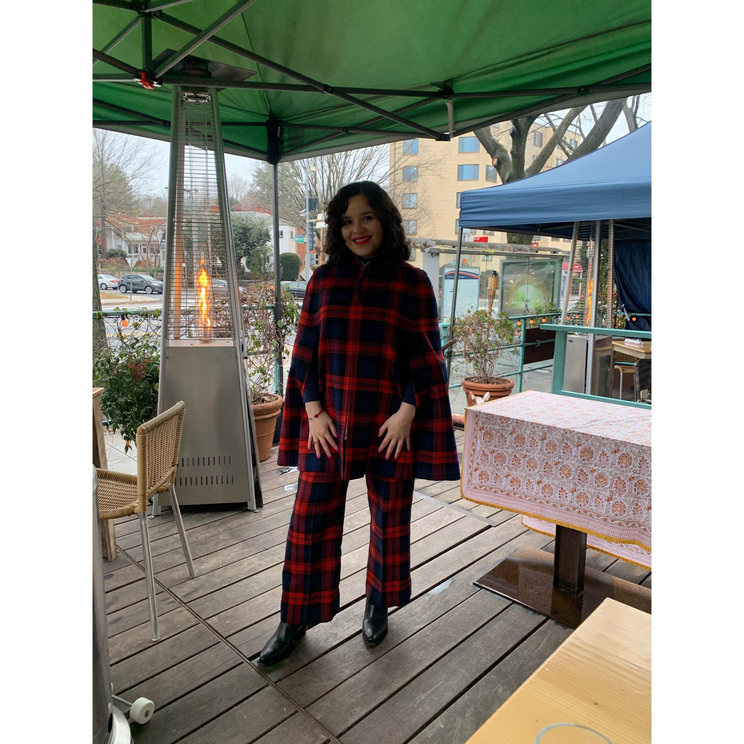 My valentine's outfit: Vintage Archie Brown & Son cape + pant set with ...