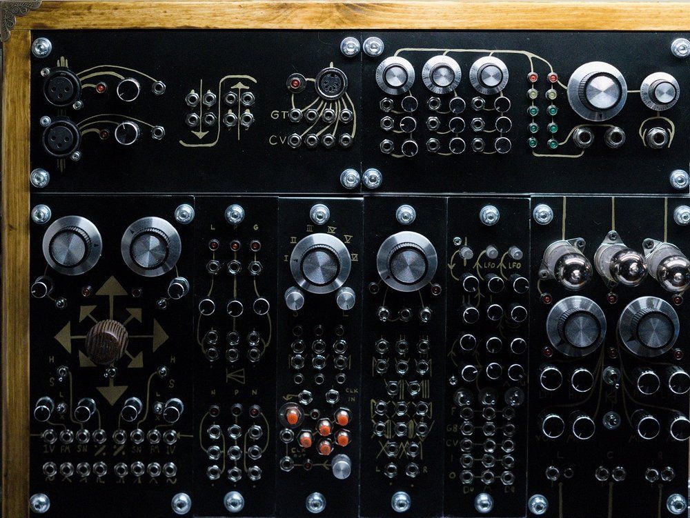 My wall of DIY modular so far! Happy to see the empty maw of my case finally fill up a bit ...