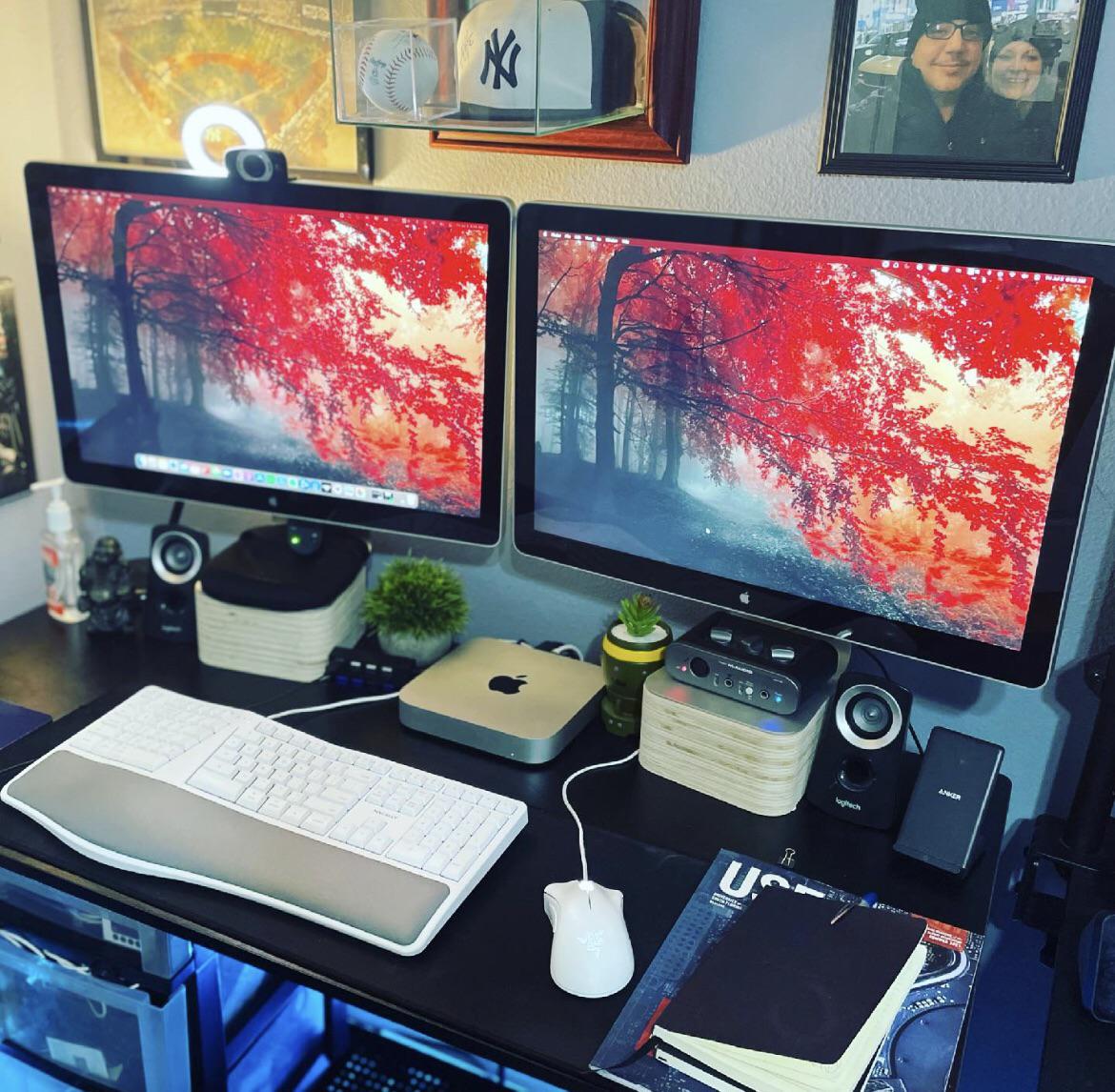 My WFH setup. M1 Mac Mini with 24” LED Cinema Displays. | Scrolller