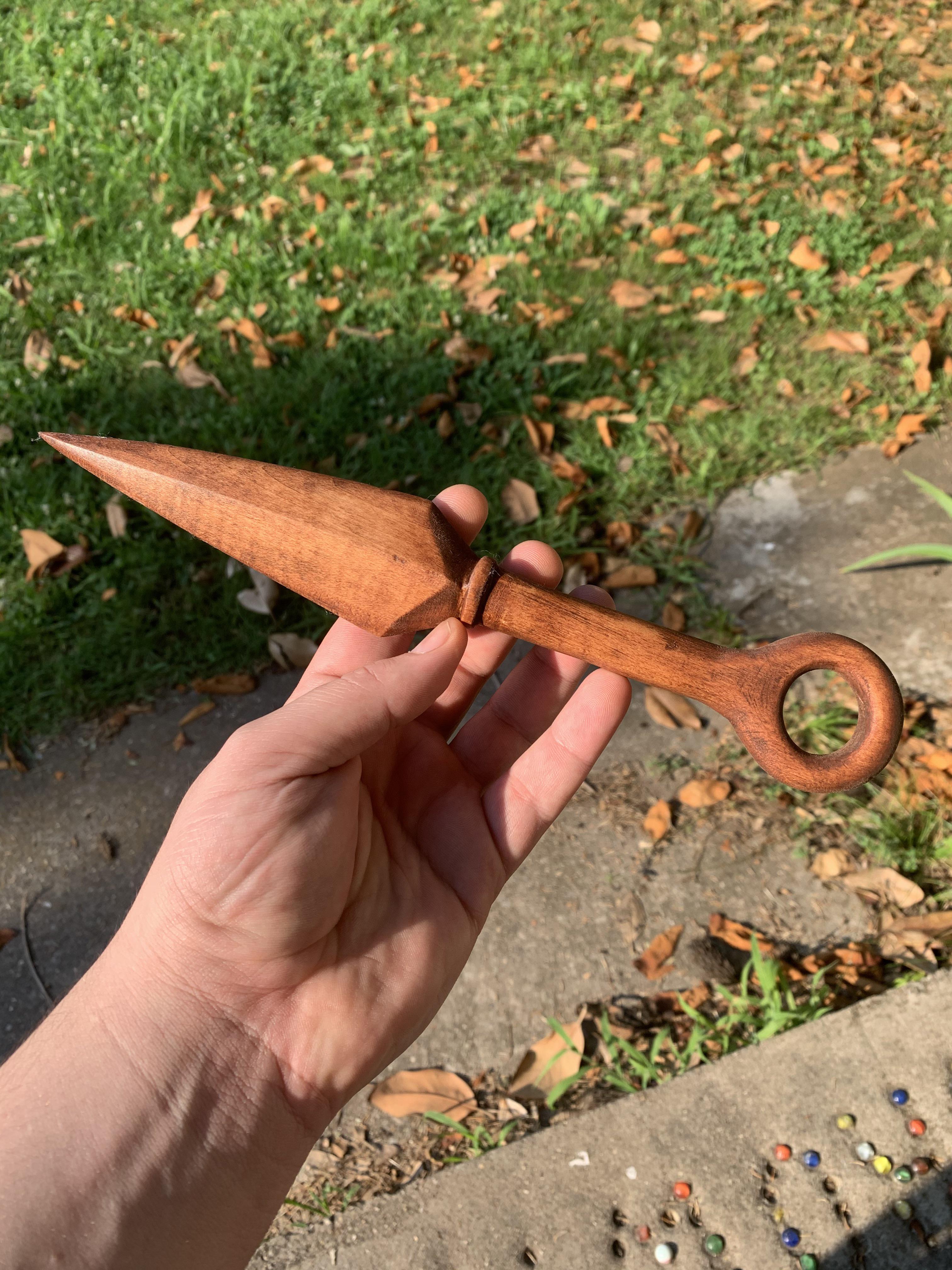 My Wood Style kunai I made with basswood and hand tools | Scrolller