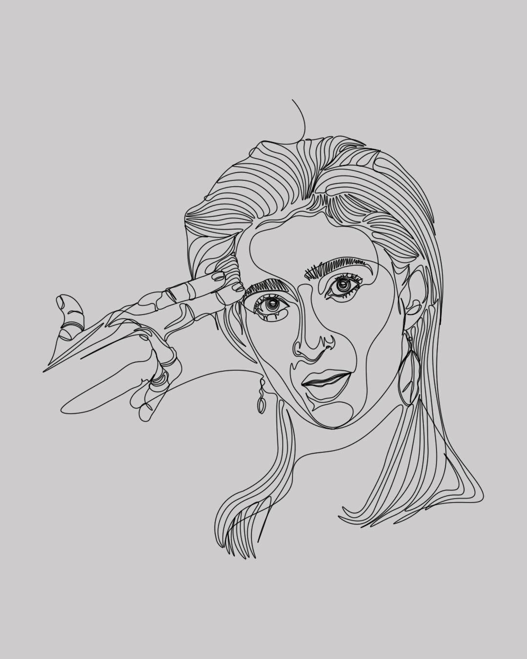 Nairobi from Money Heist (drawn using a single brush stroke) | Scrolller