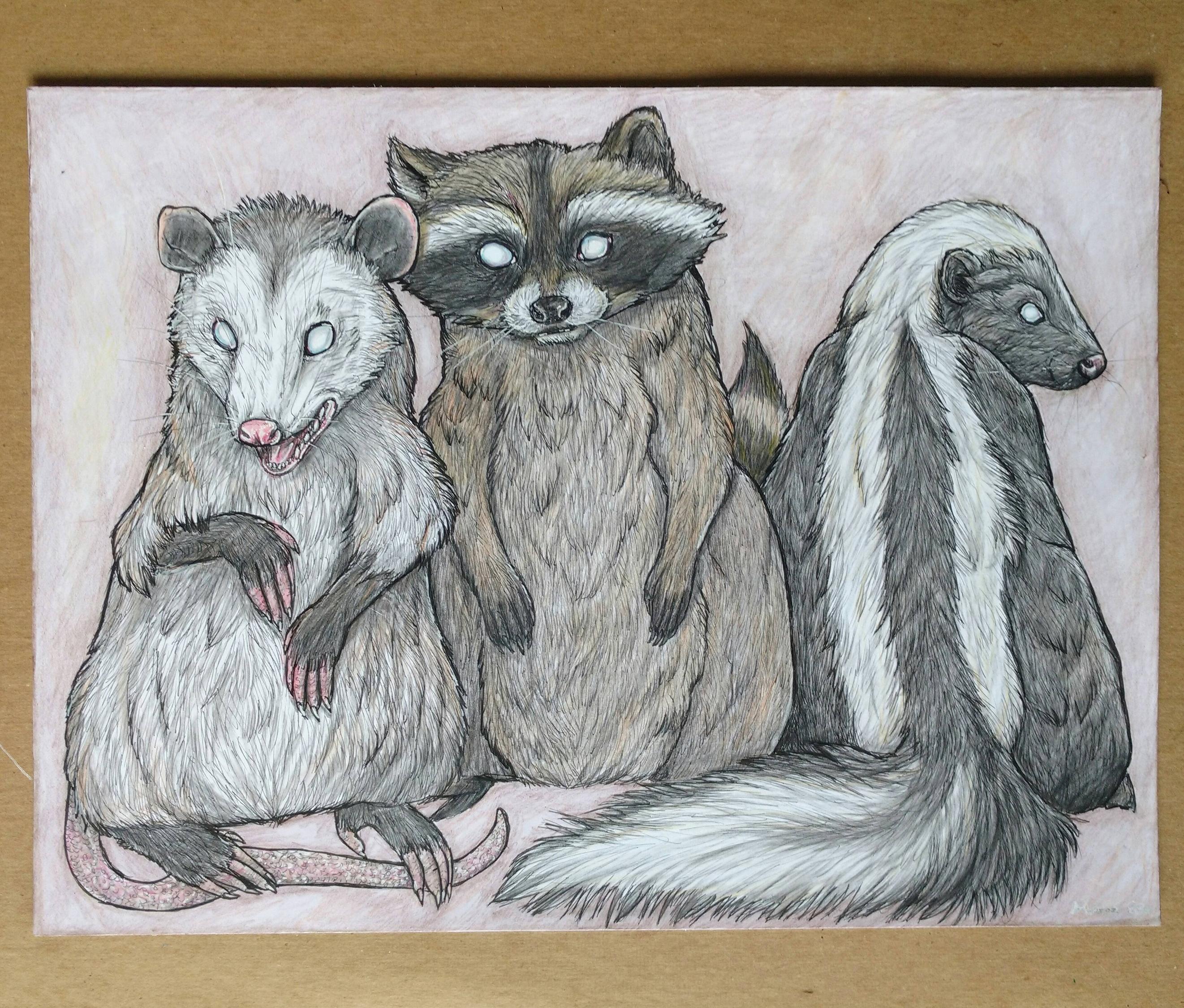 Night Shift, fanart I did of some beloved garbage mascots I thought y'all might enjoy | Scrolller