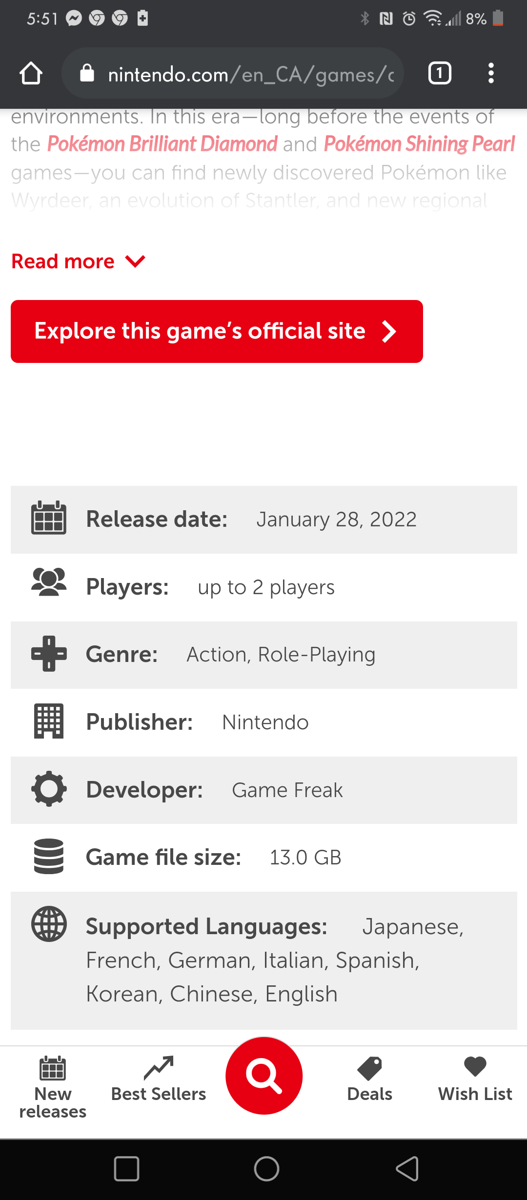 Nintendo website showing legends arceus to be multiplayer | Scrolller