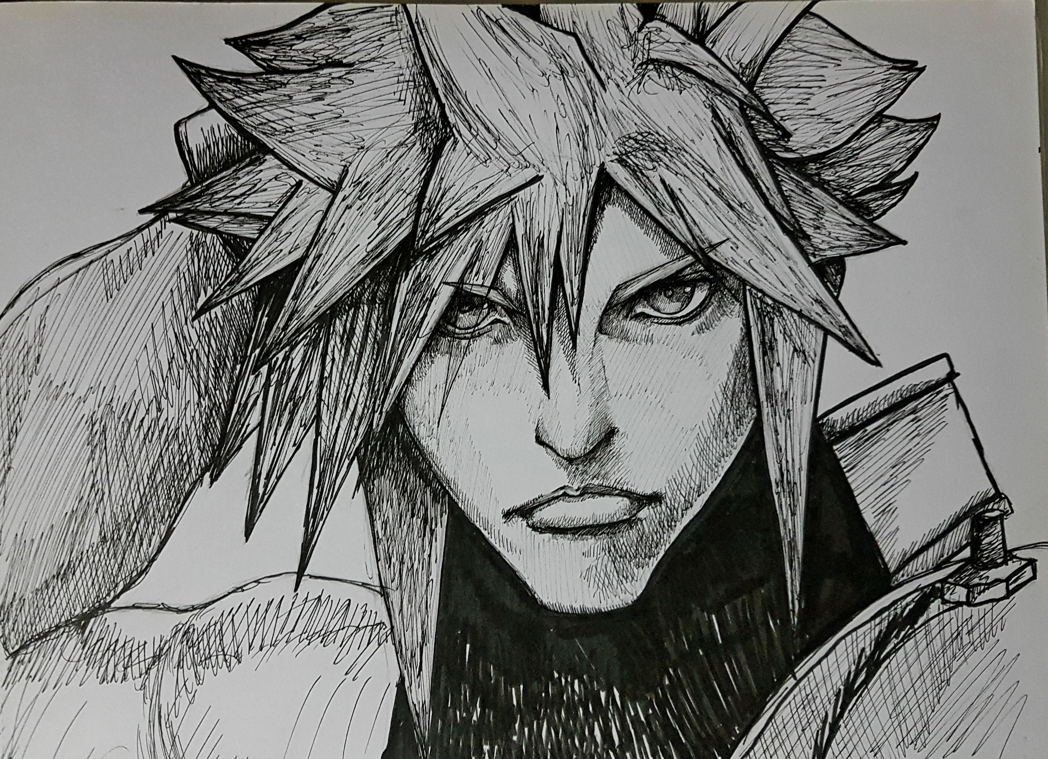 [NO SPOILERS] My drawing of Cloud Strife | Scrolller