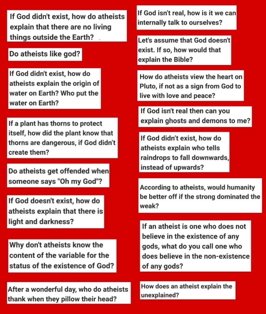 Batshit A2A Requests About Atheism: Part 6 | Scrolller