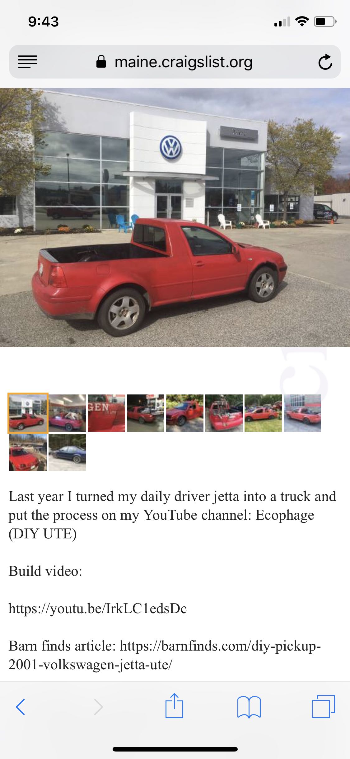 Now that’s craftsmanship. (VW Jetta Ute) | Scrolller