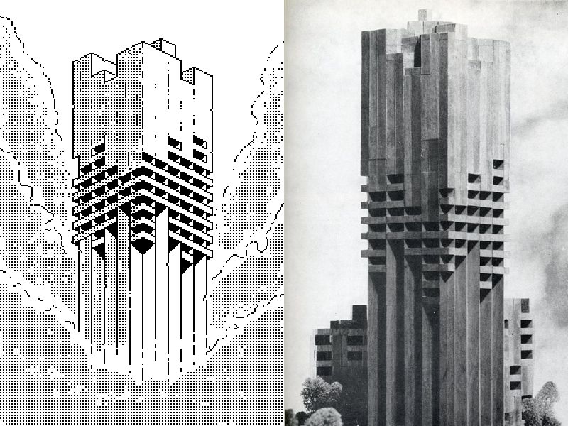 [OC] A 1-bit pixel art recreation of a Gian Paolo Valenti model | Scrolller