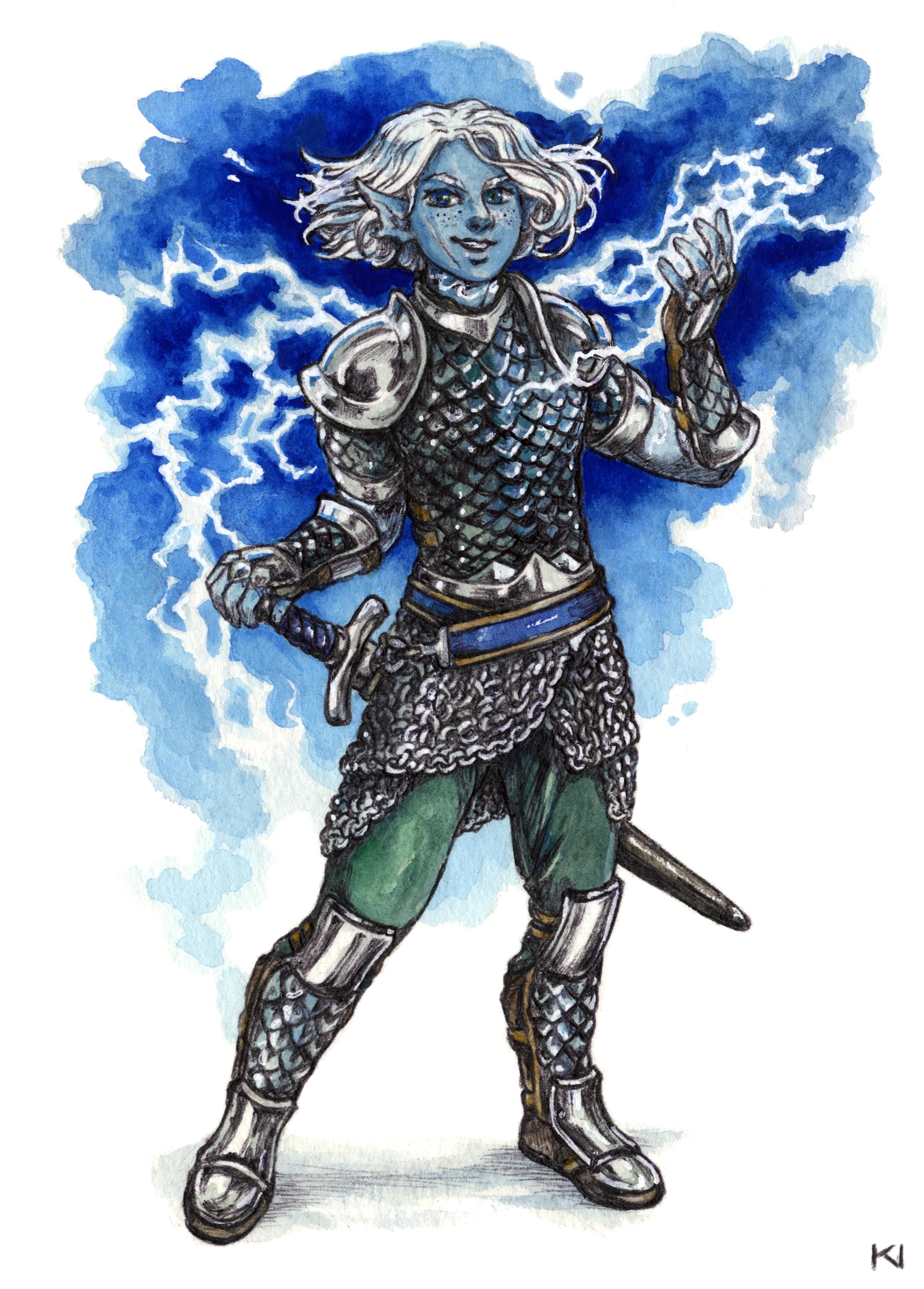 [OC] [Art] Flow the Water Genasi | Scrolller