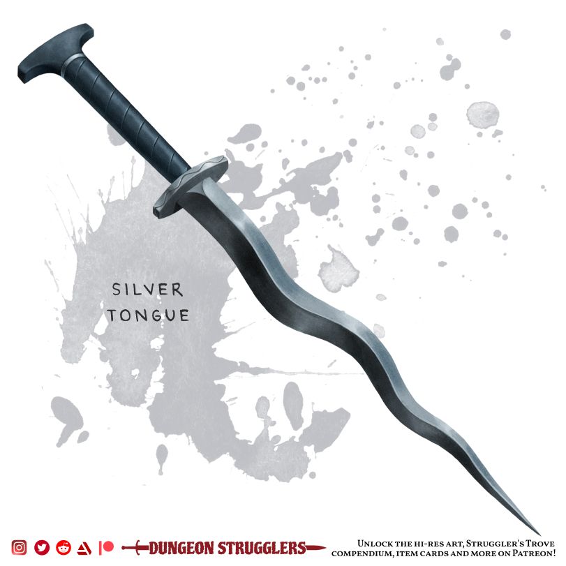 [OC][Art] Silver Tongue | Weapon (dagger) -{Dungeon Strugglers} | Scrolller