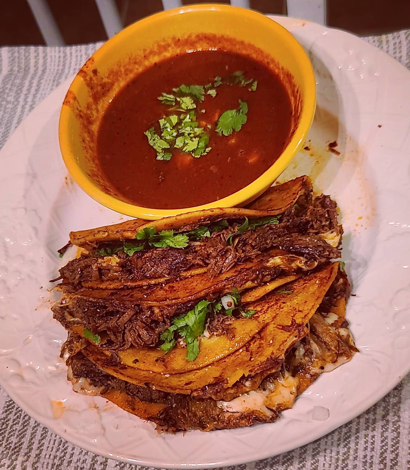 [OC] First attempt at Birria Quesatacos con Consomé | Scrolller