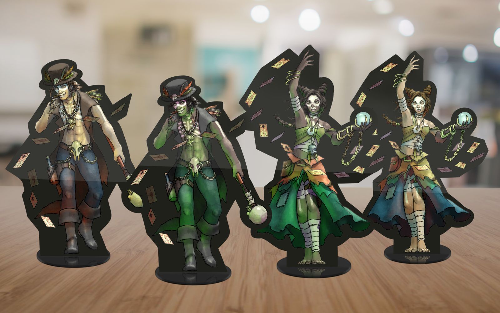 [OC] Here's past week's paperminis of Paper Mage: Human Necromancer! Download links on comments ...