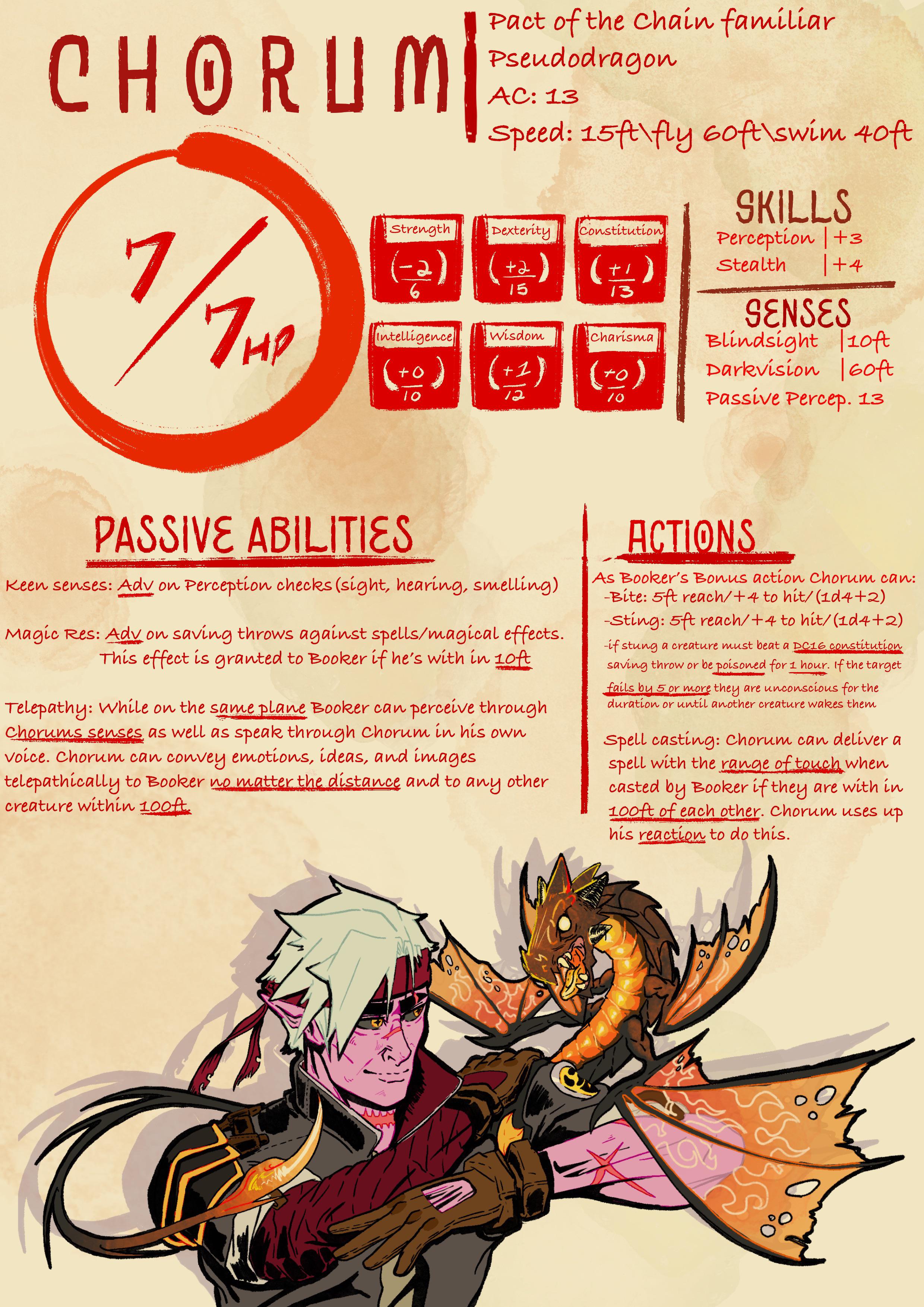 [OC] Made a sheet for my warlocks new familiar | Scrolller