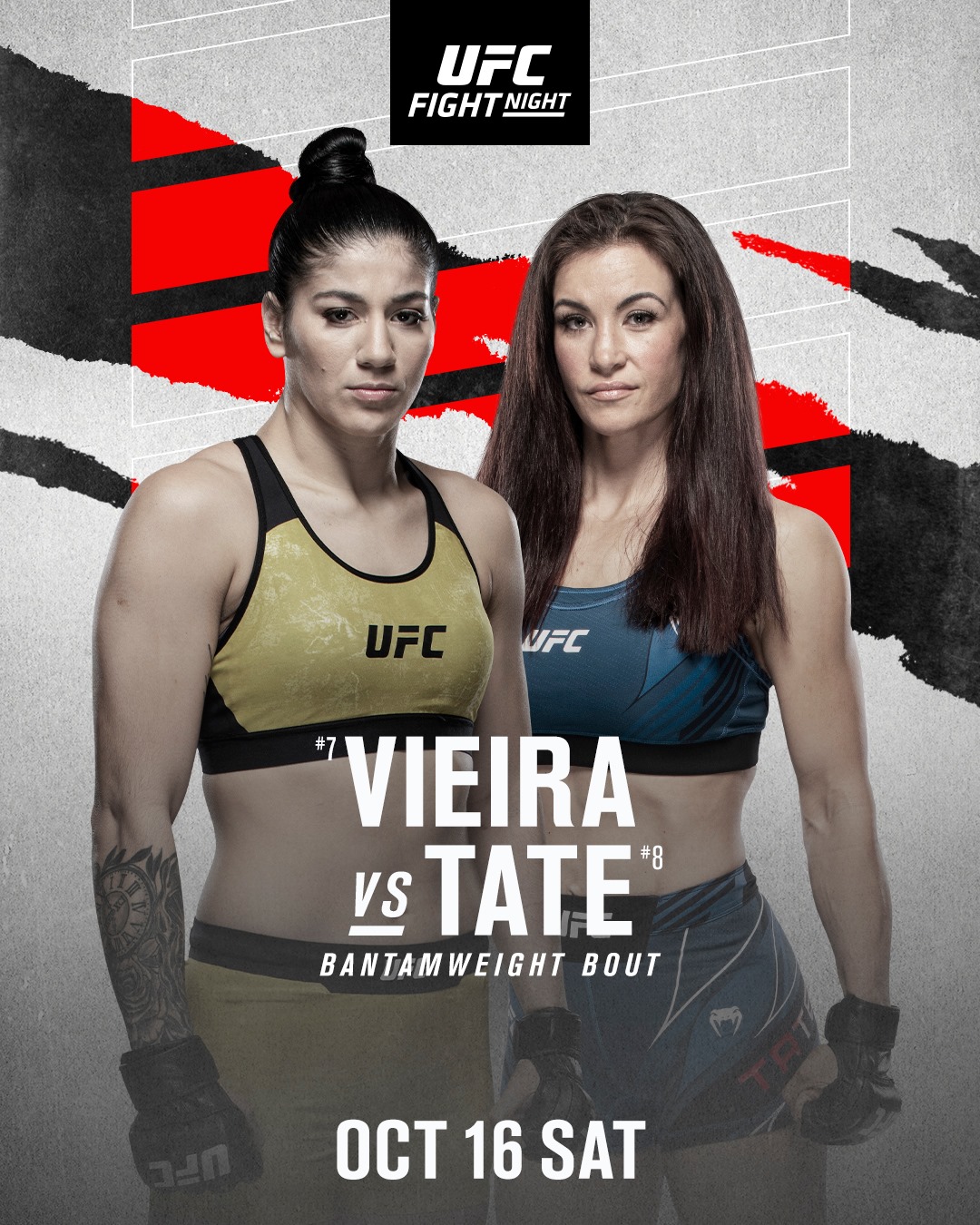 Official Announcement: Ketlen Vieira and Miesha Tate will face each other in a five-round main ...