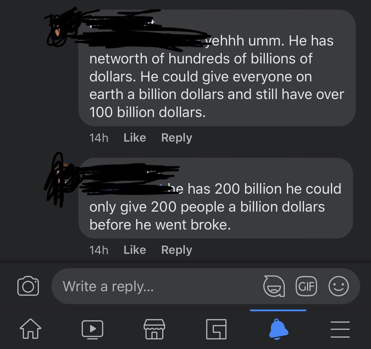 On a post about Jeff Bezos net worth. | Scrolller