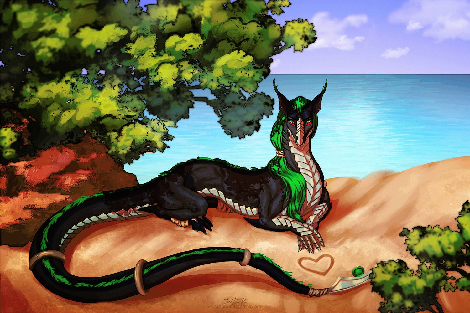 On the beach, comm, by JaiHirvi (JaiZub on FA) | Scrolller