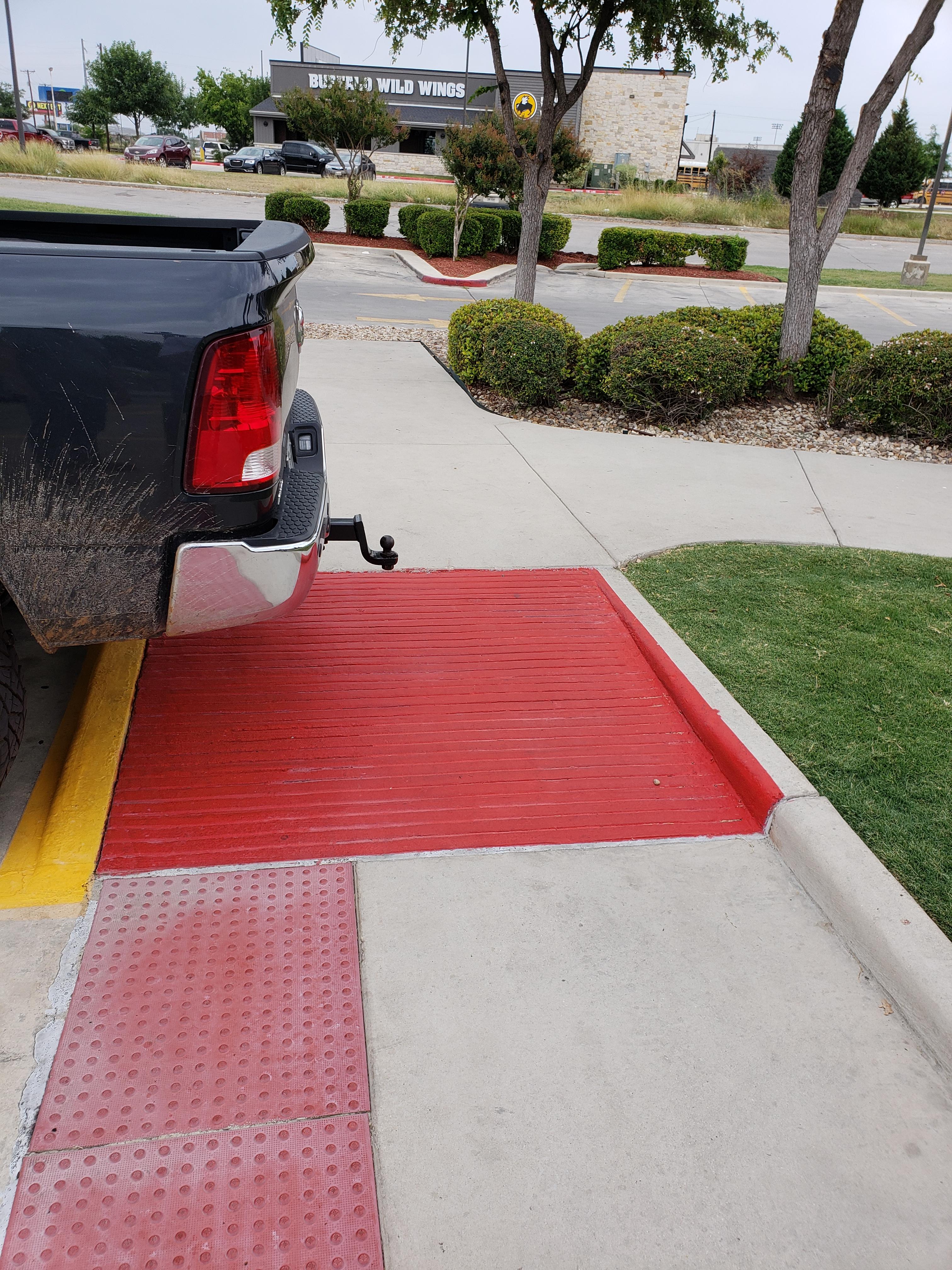 On the wheelchair ramp, nice. | Scrolller
