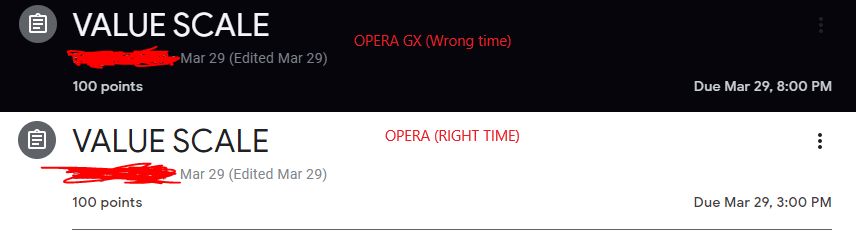 Opera GX displaying the wrong time for some reason | Scrolller