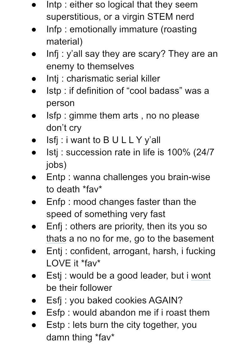 Opinion of an entp on mbti types (estp,entp,entj, stay unknown to me or ill marry you guys ...