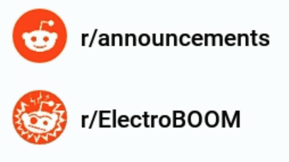 Original Reddit logo VS Electroboom logo | Scrolller