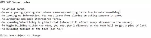 OTV MINECRAFT RULES!! pls dont tell her what to do. (Rule source: natsumiii) | Scrolller