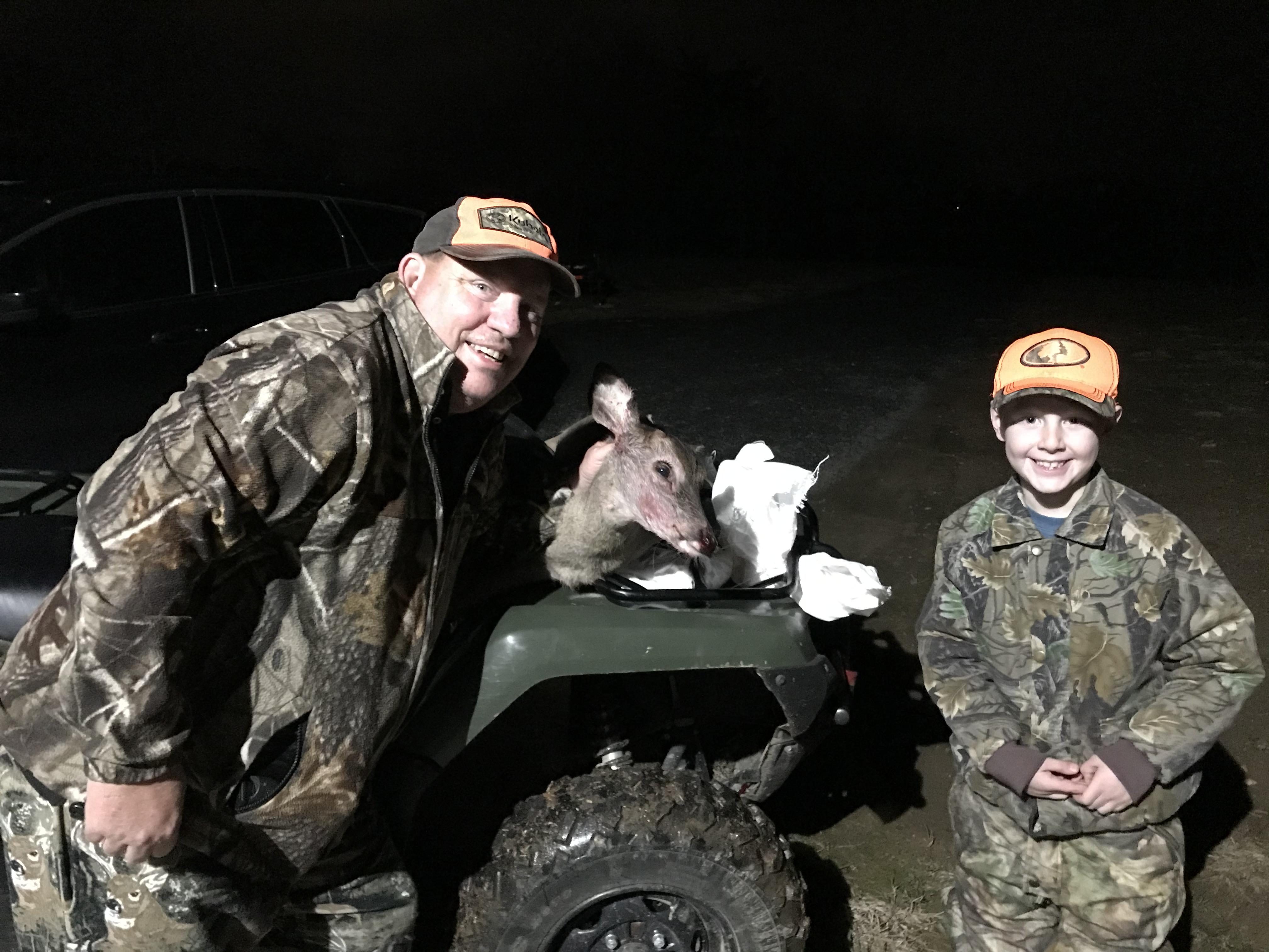 Our 7 year old grandson shot his first deer tonight. 170 yards and a perfect heart shot. | Scrolller