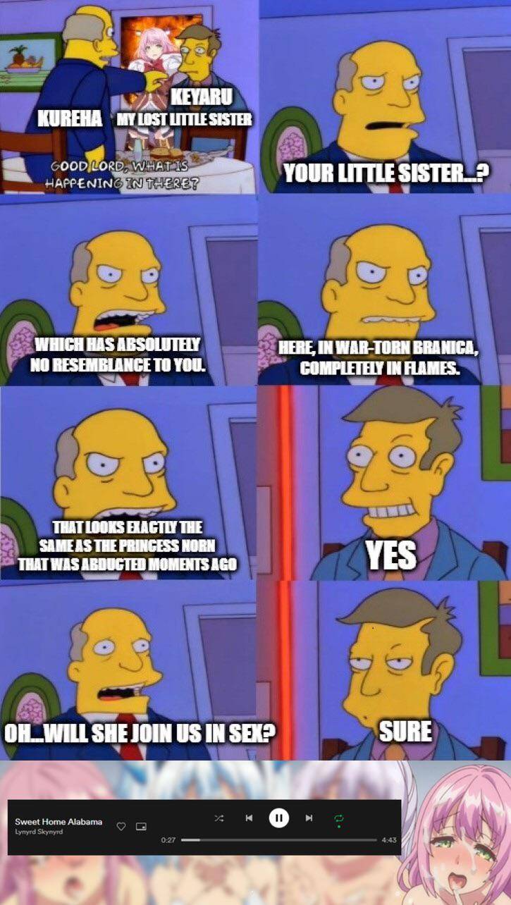 Our favorite retarded sword girl doesn't give a f about incest cuz she knows she reigns supreme ...