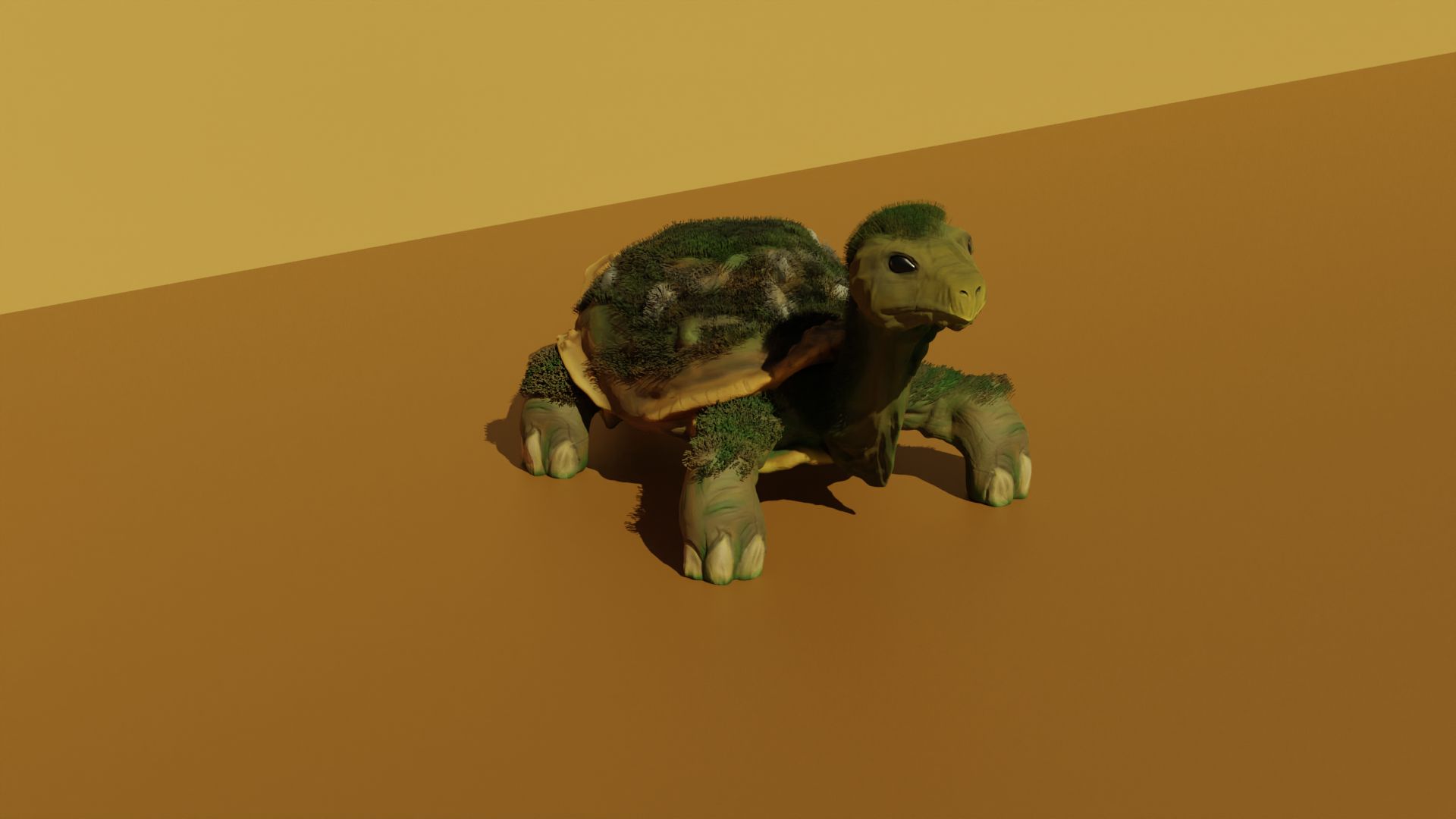 Overgrown turtoise that I sculpted and texture painted! | Scrolller