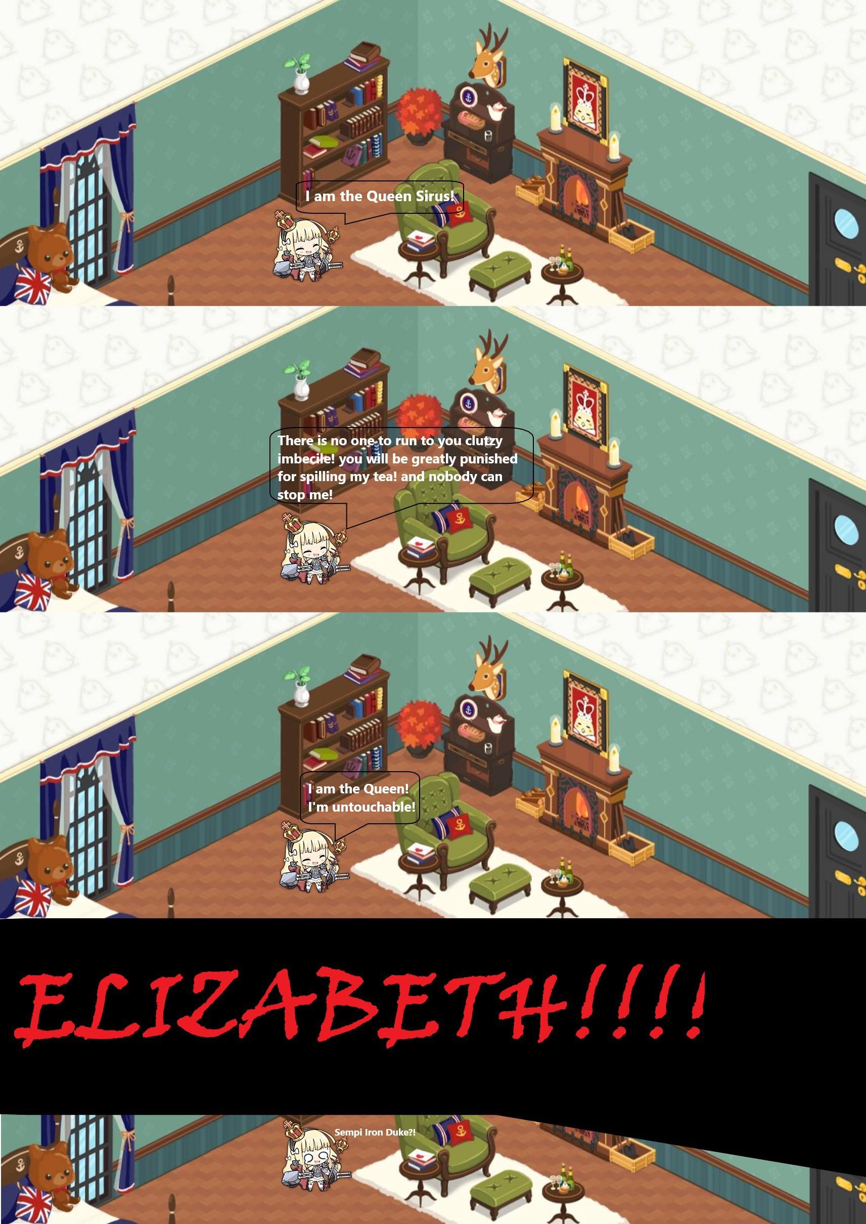 Overstepping your Authority, a small comic I made (Queen Elizabeth and an Offscreen Sirus ...