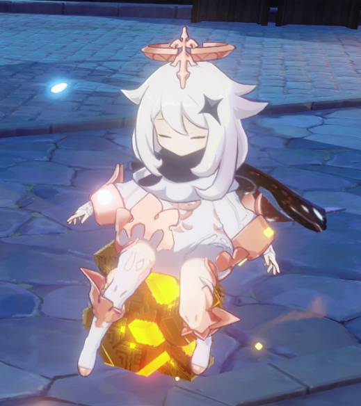 paimon looked tired, so zhongli gave her a seat | Scrolller