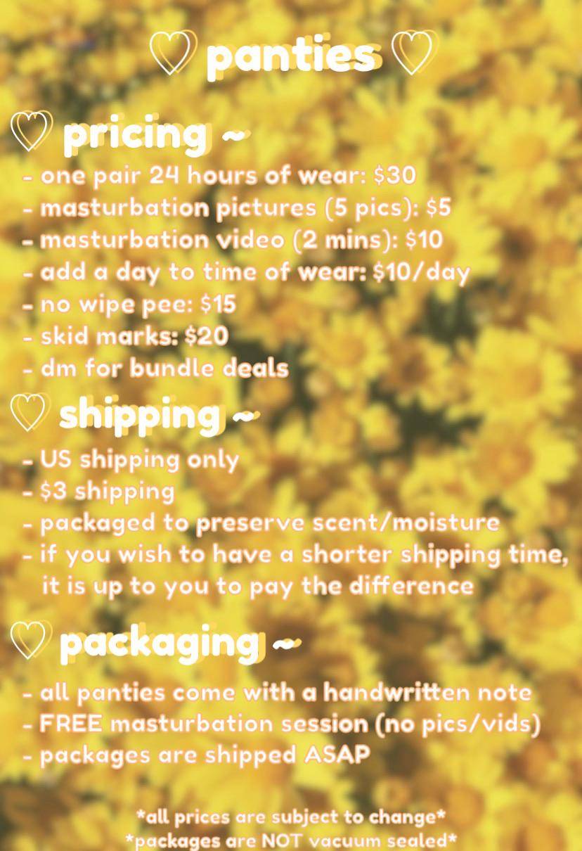 panty selling info ♡ | Scrolller
