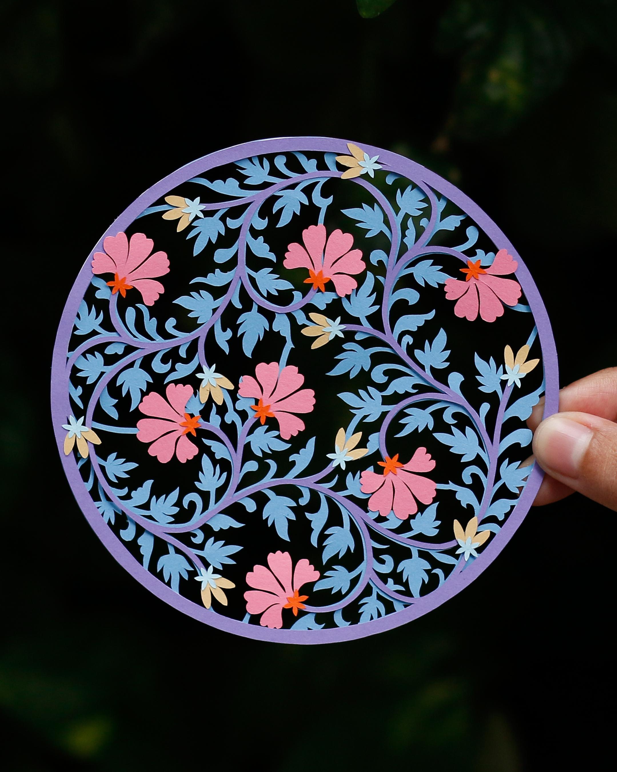 Papercutting Floral Motif , Hand cut Paper Art, Papercut by Parth Kothekar, 2021 | Scrolller