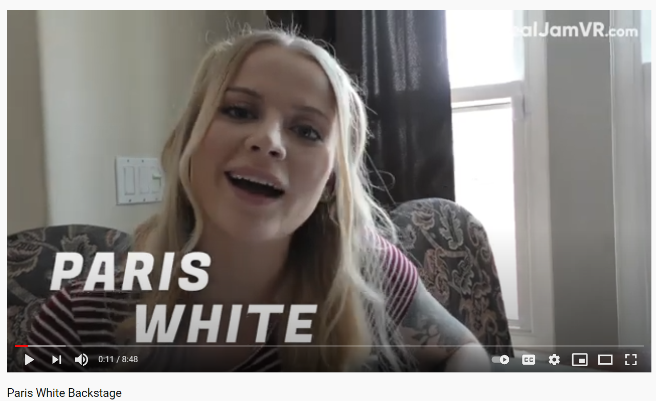 Paris White for RealJamVR - BTS on YouTube | Scrolller