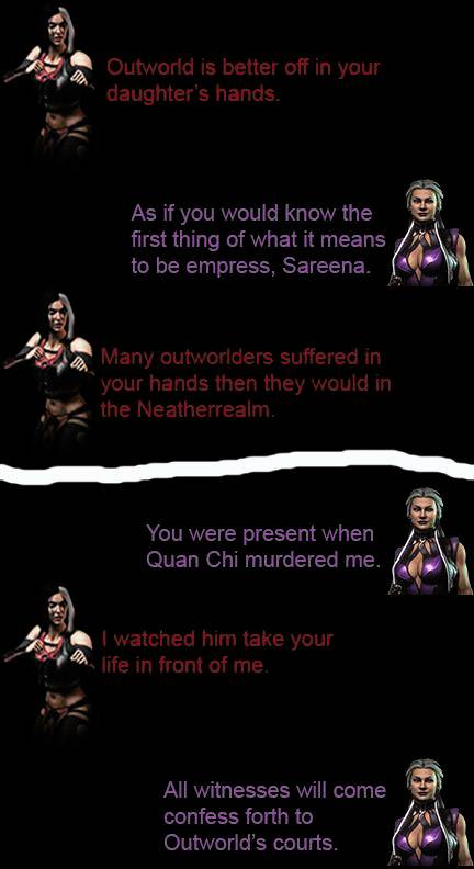 (PART 2) Sareena and Sindel (Twindel) MK11 intro dialogue's. | Scrolller