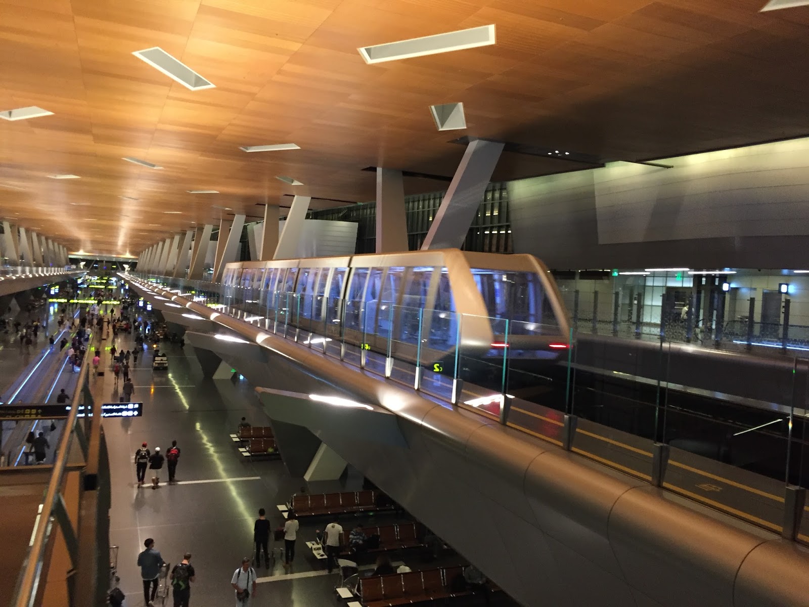 Passenger train in Hamad International Airport. Doha, Qatar. | Scrolller