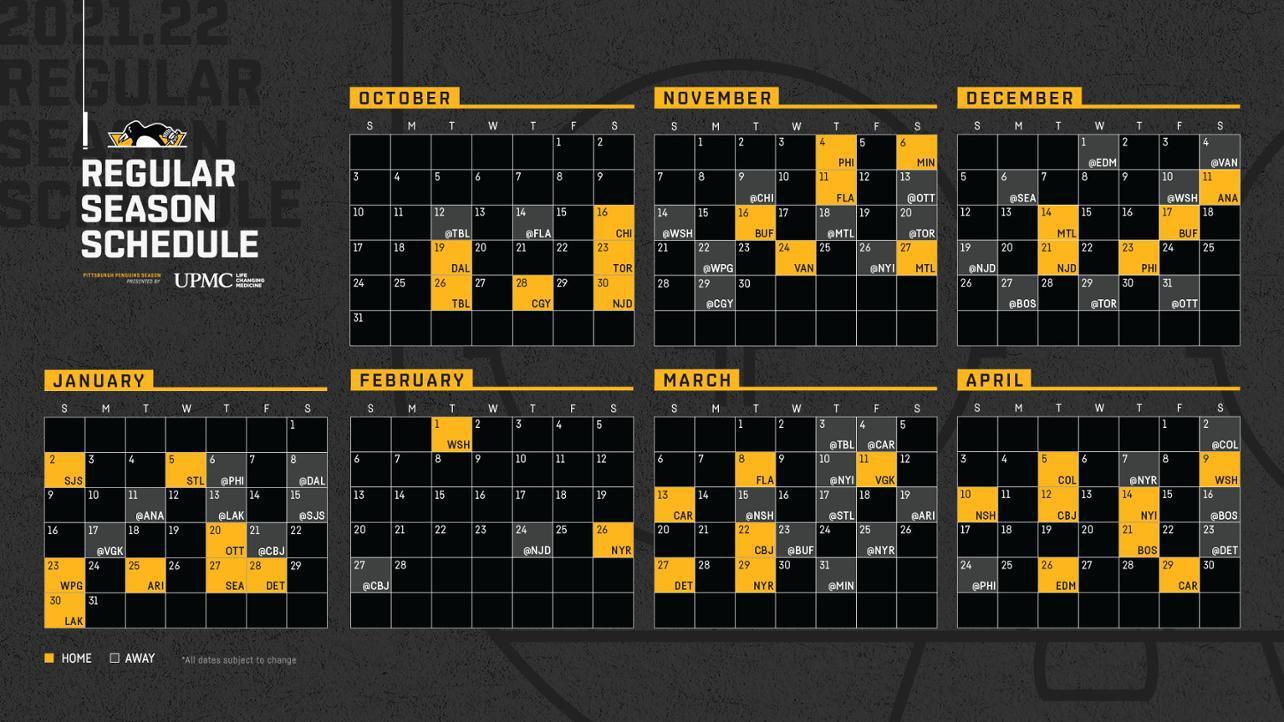 Penguins 2021-22 schedule | Scrolller