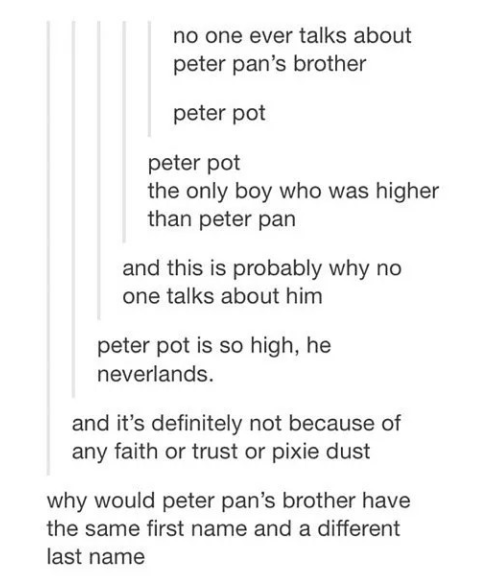 peter pan's brother, peter pot | Scrolller