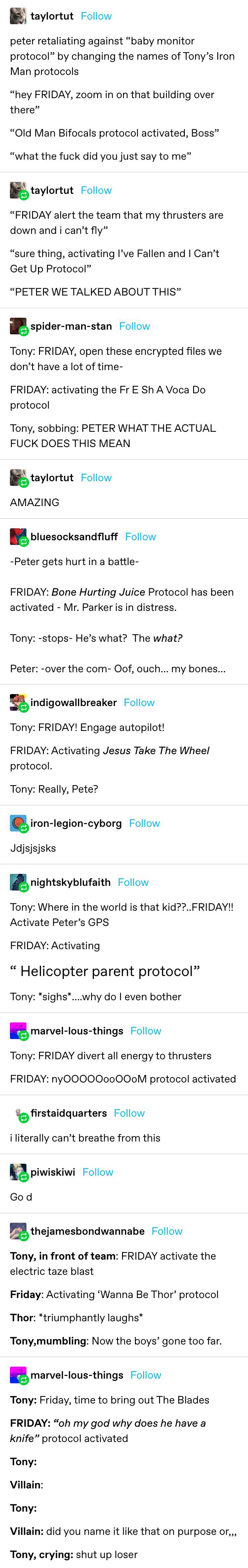 Peter’s protocols for Tony | Scrolller