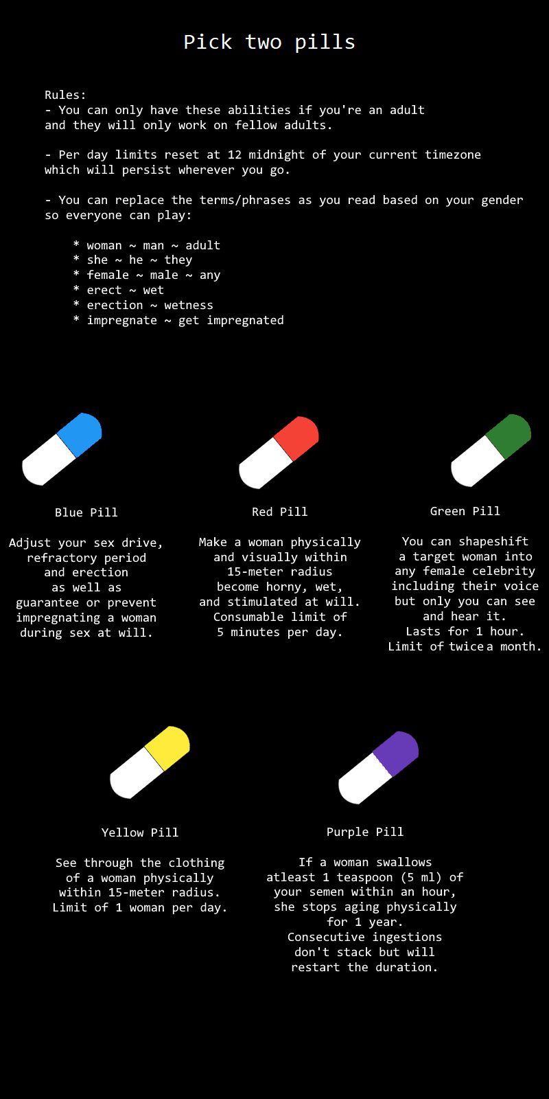 Pick Two Pills | Scrolller