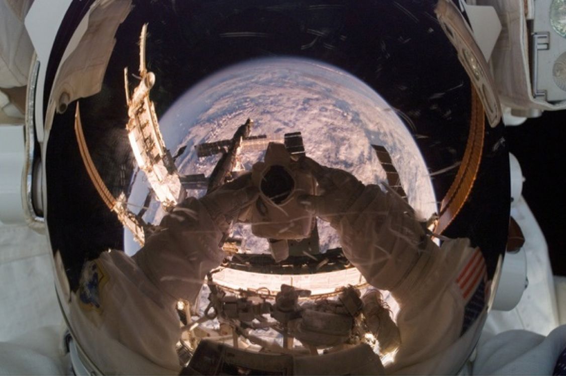 Picture of Clayton C. Anderson taking a picture in space | Scrolller